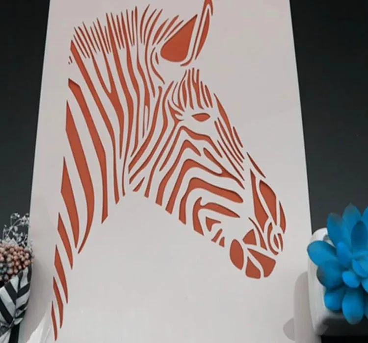 Zebra Shape Wall Art Plastic Stencils Drawing And Painting Stencils For ...