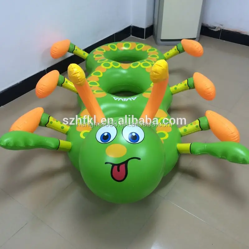 Inflatable Animal Float Green 3 Ring Inflatable Caterpillar Float - Buy ...