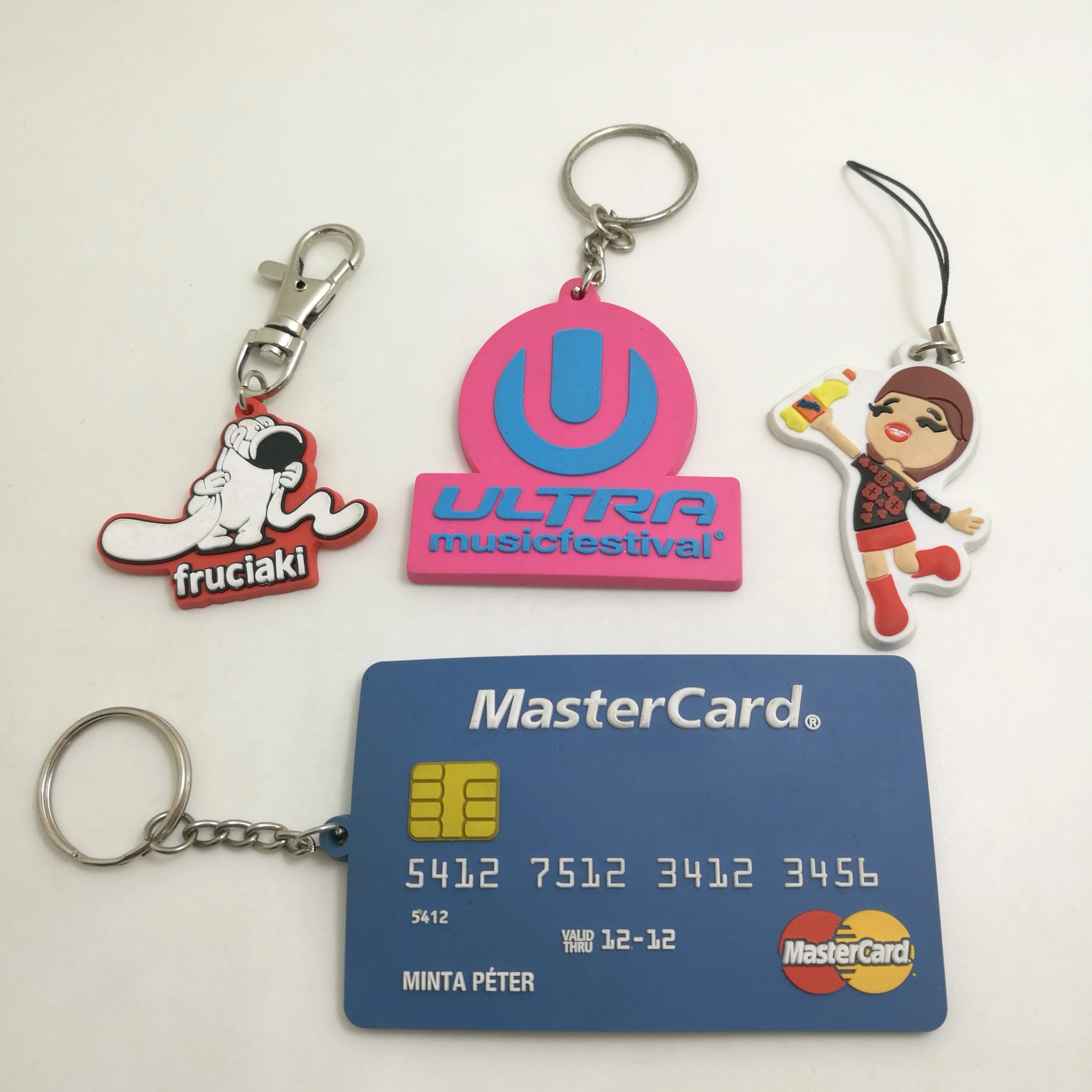 Master Card Shaped Pvc Rubber Keychain For Bank Promotion Gift - Buy ...