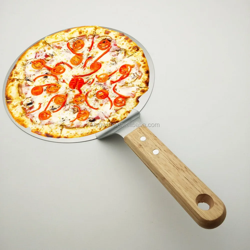 Home And Kitchen Products Bakeware Pizza Stand Holder With Wood Handle ...