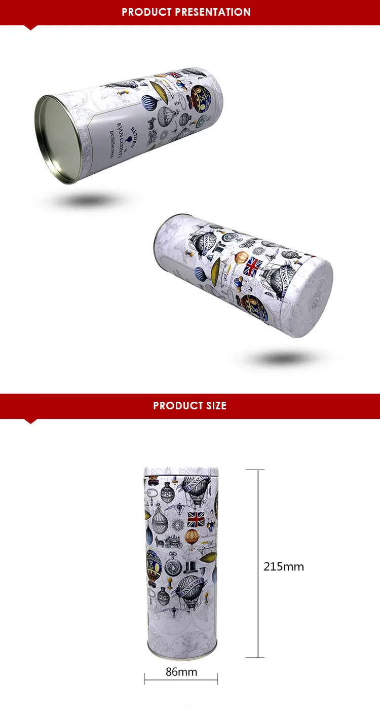 Metal Round Cylinder Cookie Tin Can Package With Print - Buy Cylinder ...