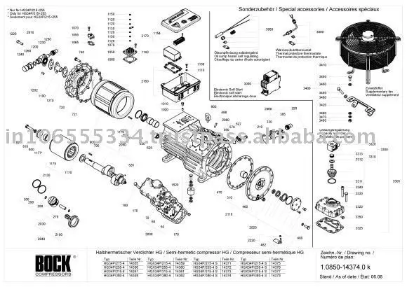 Bock compresor repuestos repuestos HG-34-Partes de Compresores de aire ...