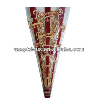 Logo Printed Triangle Shaped Plastic Bags Cone Bag For Popcorn - Buy ...