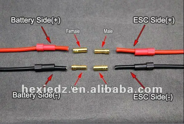 Rc Pulg Xt150 6mm Gold Plated Bullet Banana Connectors With Sleeve ...