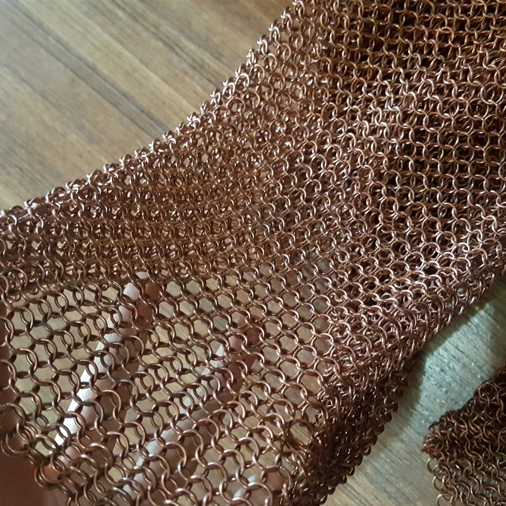 Best Selling Stainless Steel Chainmail Ring Mesh Curtain Copper Plated ...