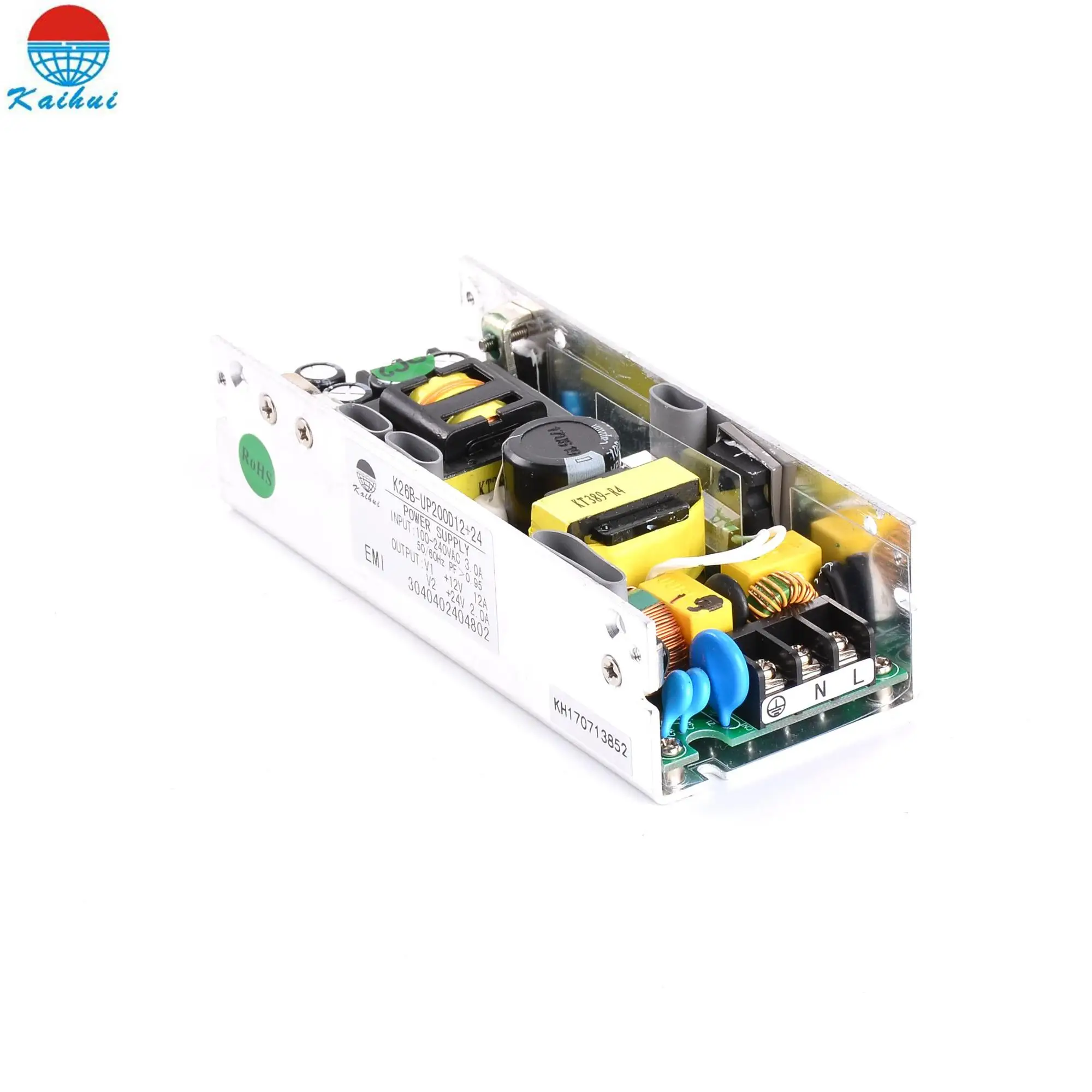 100-240vac Input Open Frame Power Supply 200w Dual Output 12v 24v - Buy ...