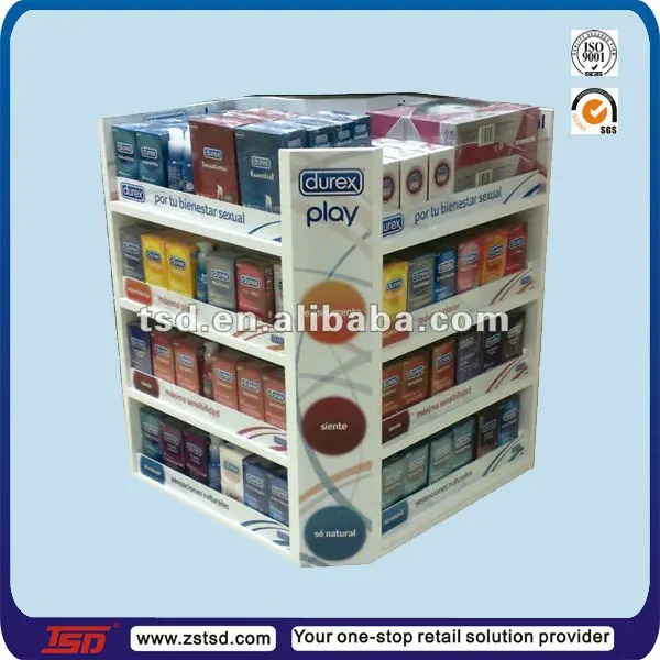 Retail Plastic Condom Stand 3 Tiers - Acrylic POS Display