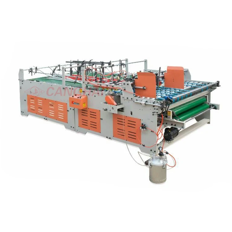 Semi Automatic Corrugated Carton Box Folding Gluing Machine With Lock ...