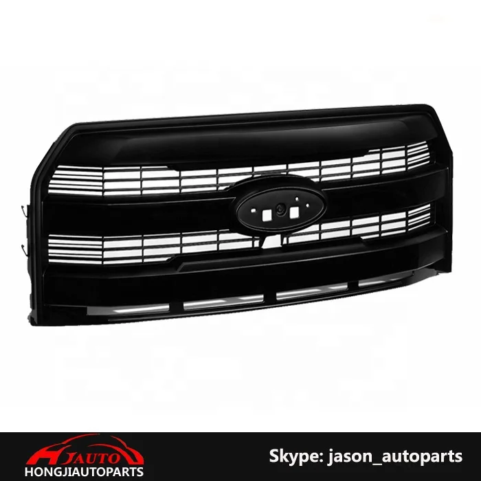 Front Bumper Upper Grille For Ford F-150 2015 Abs Matte Black ...