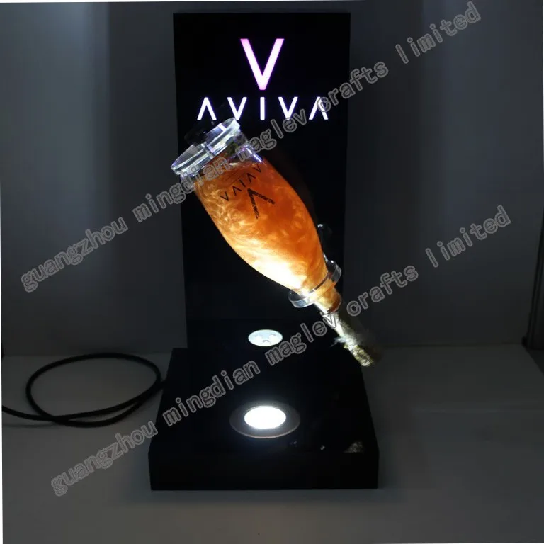LED Gin Liquor Rotating Acrylic Display Stands - Sparkling Gold