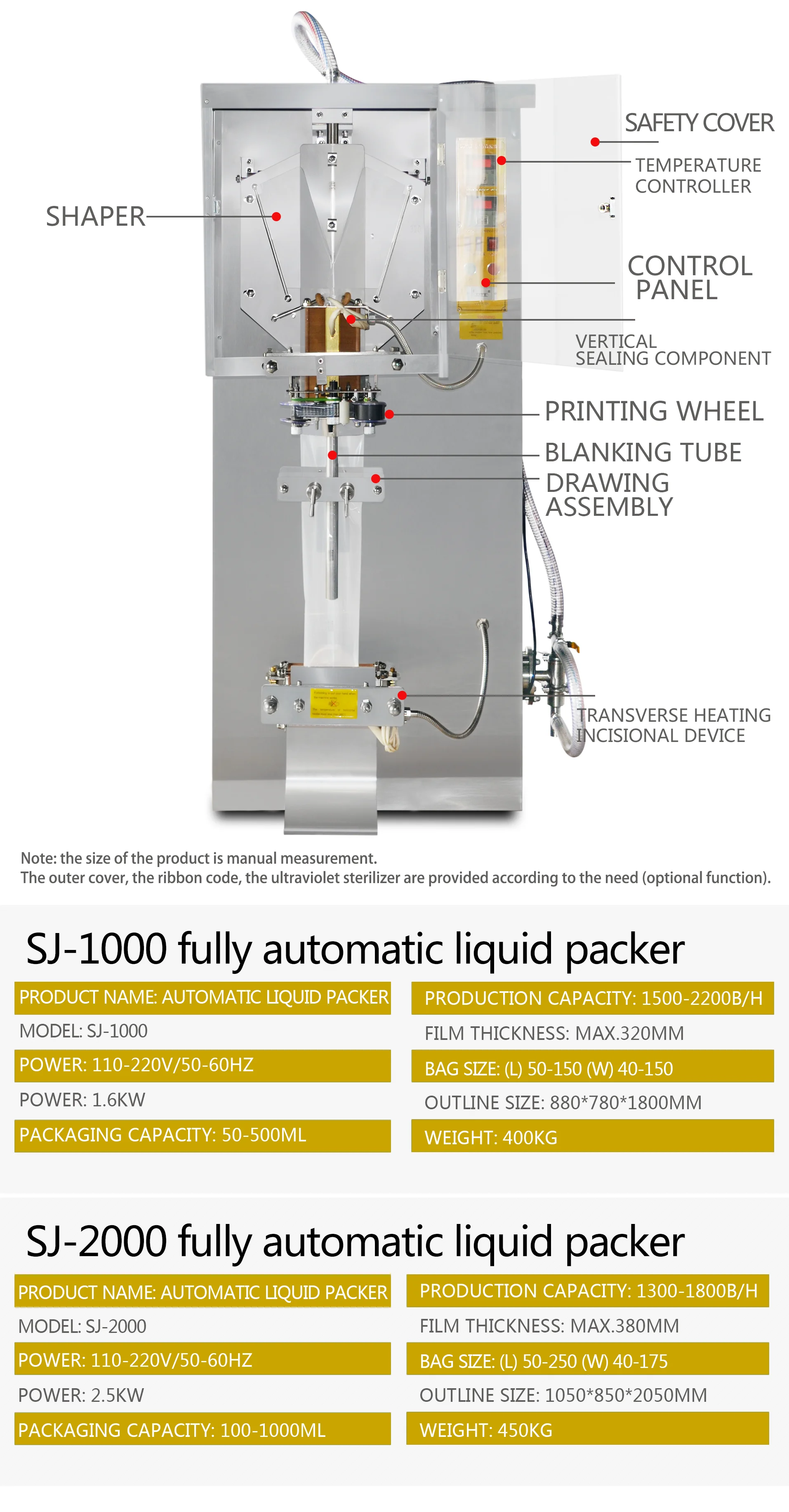 SJ-1000 Automatic Liquid Sachet Water Packing Machine