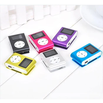 Mini Usb Metal Clip Mp3 Player With Lcd Screen Earphones Support Sd Tf ...