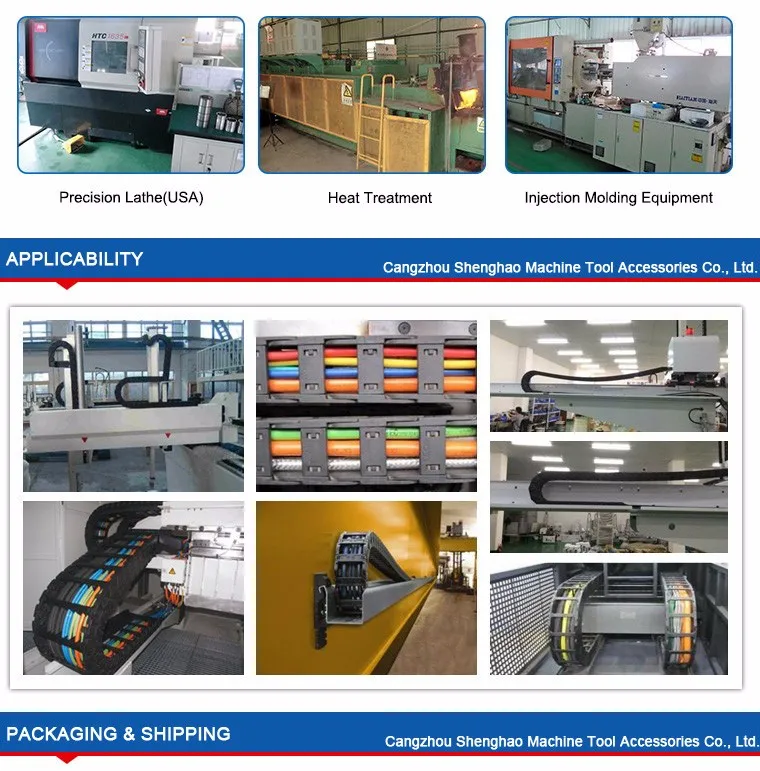 Nylon Plastic Cable Tray Chain for CNC Lathes - Flexible & Durable