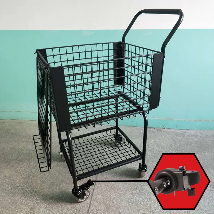 Multi Function Ball Basket Trolley Cart For Tennis Baseball And ...