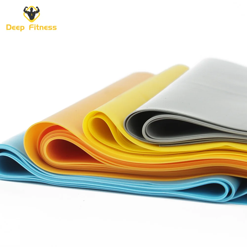 Custom Printed 100% Natural Latex Yoga Elastic Stretch Band / Exercise ...