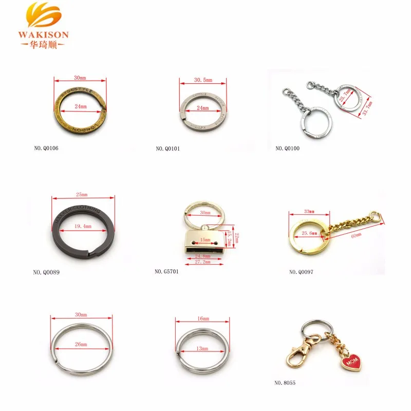 Custom Designs Eco-friendly Key Chain Parts Metal Key Ring With Chain ...