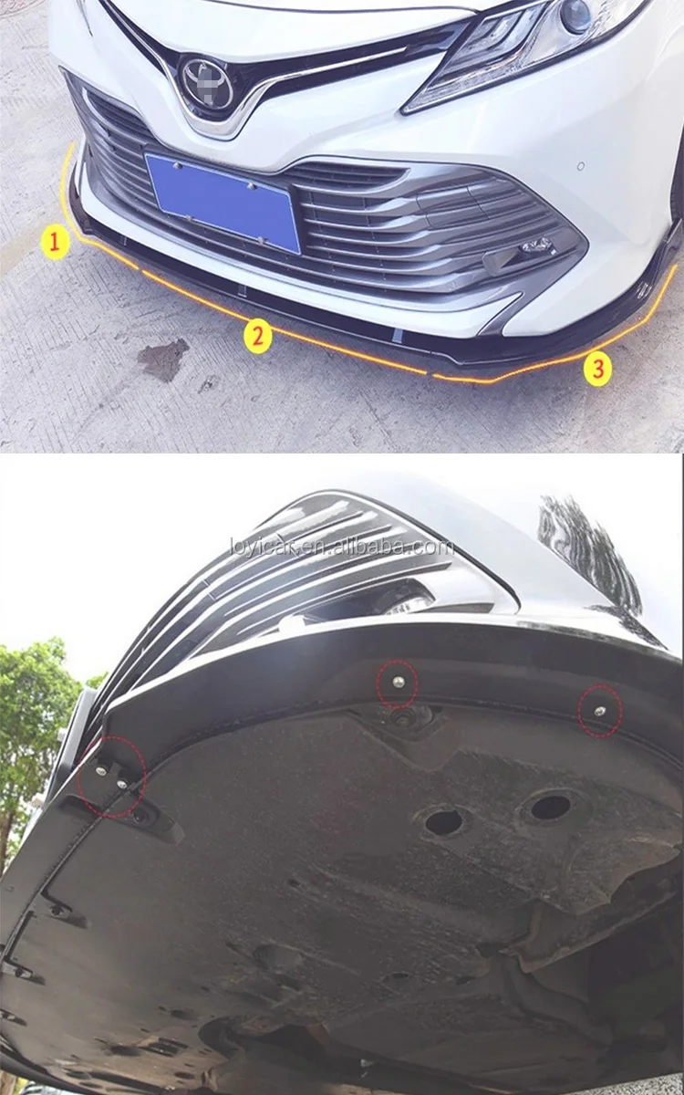 3pcs Front Bumper Lip Spoiler Protection Cover For 18 Toyota Camry ...