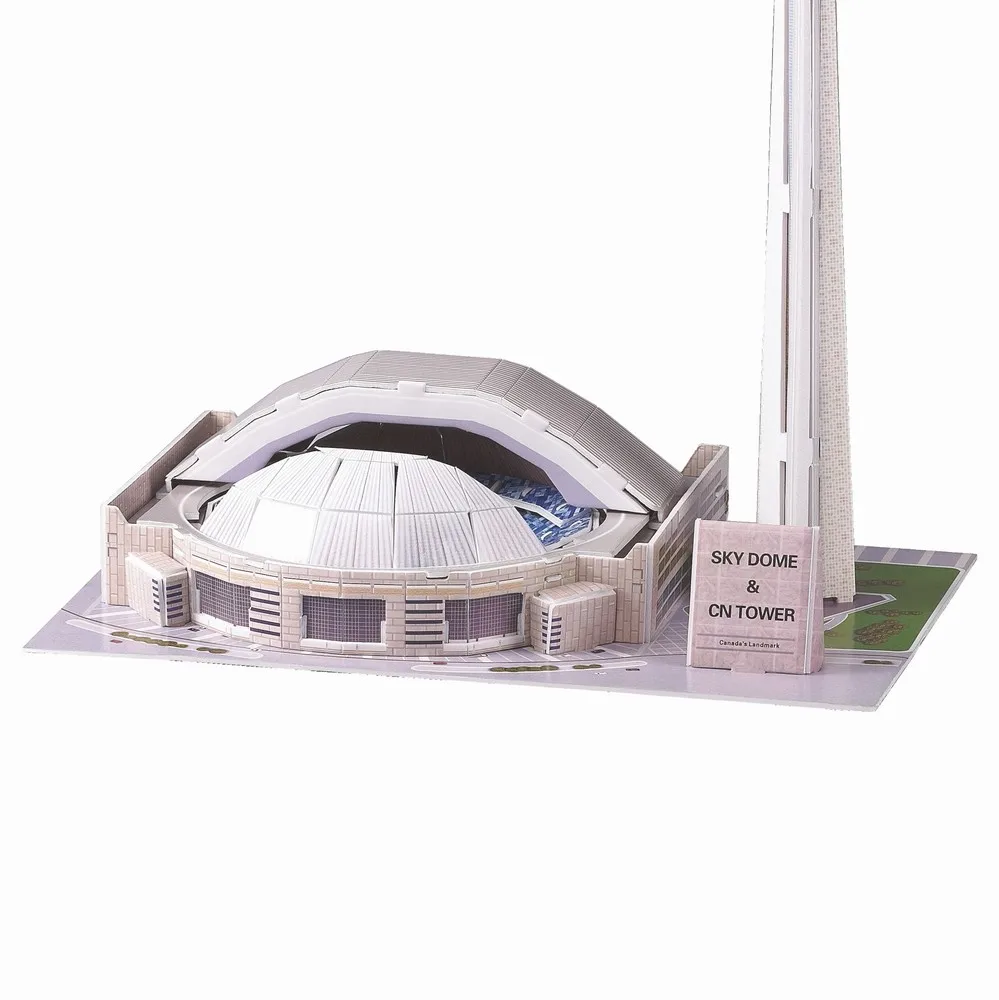 Jigsaw 3d Puzzle Paper Building Models Cn Tower & Sky Dome 3d Model Kit ...