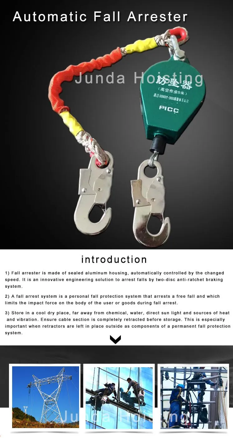 Anti-falling Device Wire Rope Retractable Fall Arrester For ...