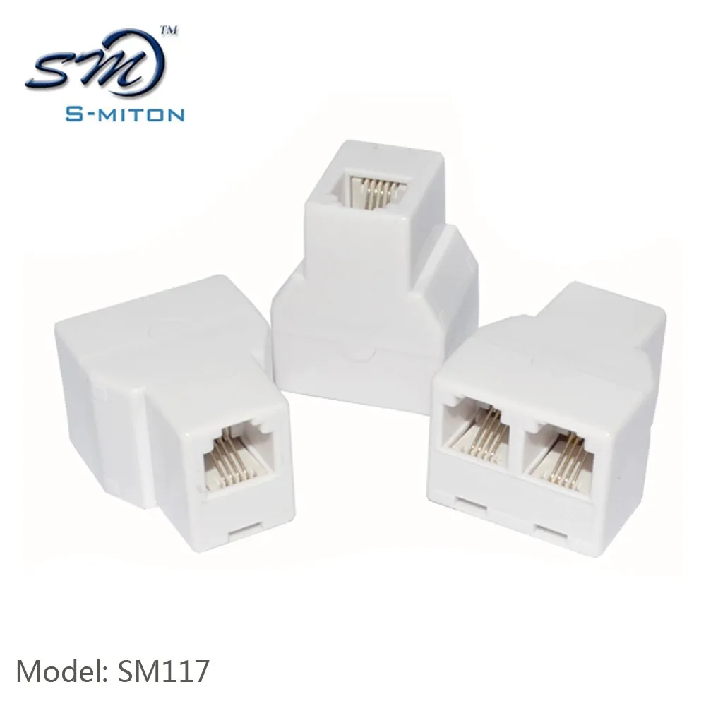 Rj11 Rj12 6p4c 6p6c 1 To 2 Female 3 Ports Telephone Line Splitter ...