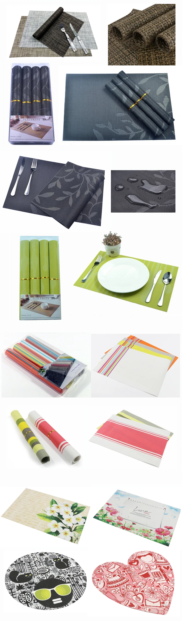 Printed Recycled Pvc Woven Mesh Table Plate Mat - Buy Transparent Table ...