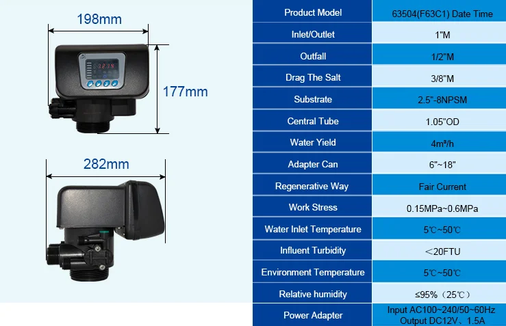 Runxin Automatic Control Valve F63C1 for Water Softener