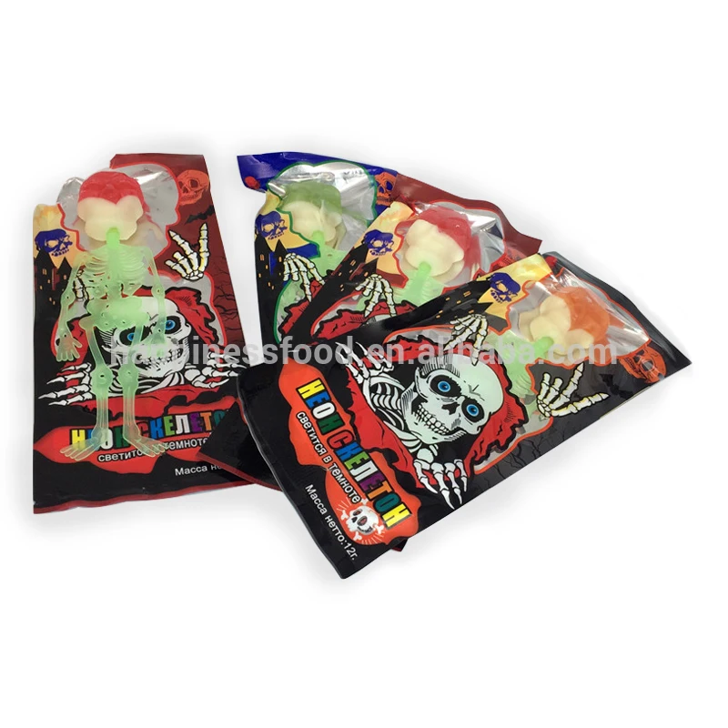Halloween Skeleton Sweet Glow Stick Lollipop Skull Candy - Buy Skull ...