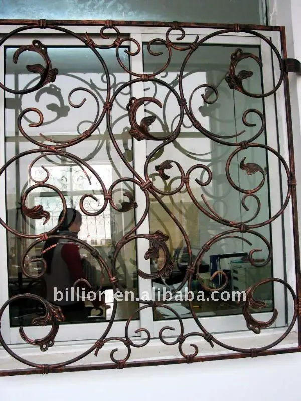 Decorative Wrought Iron Window Grill Design - Buy Wrought Iron Window ...