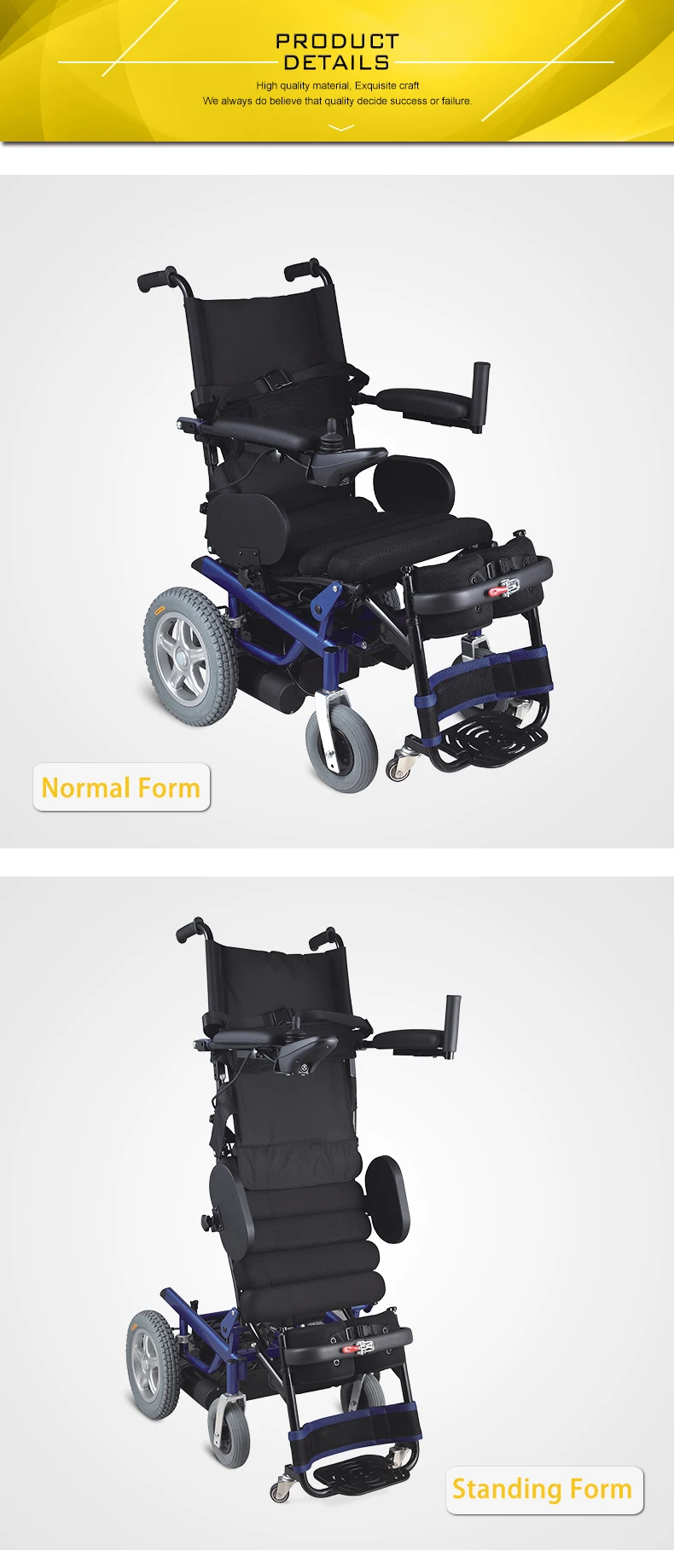 Wheelchair That Lifts up - Stand Power Wheel with Rubber Wheels