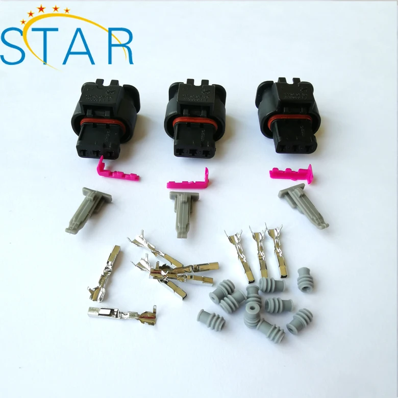 Auto Fuel Line Quick Connector - 3 Pin Waterproof Male