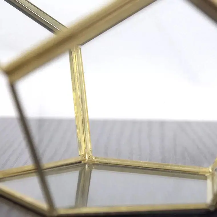 Copper Frame Geometric Terrarium,Art Craft Pentagon Terrarium Box 17*17 ...