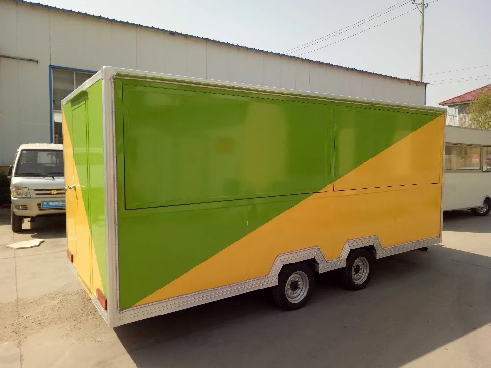 Led Light Mobile Food Trucks Fast Food Trailer Concession Food Trailer ...