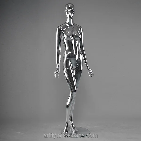 Women Abstract Chrome Mannequin - Buy Abstract Head Female Gold Chrome ...