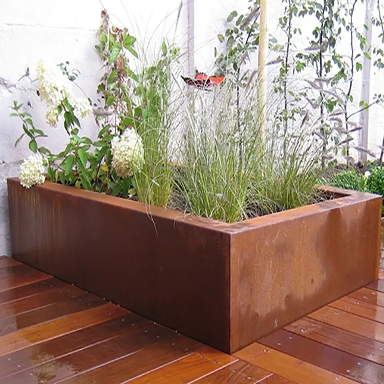 Garden Outdoor Planters - Durable Square Aluminum Boxes