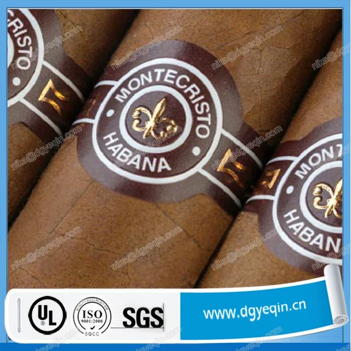 Small Gold Foil Stamped Logo Cigar Label Sticker - Buy Cigar Sticker ...