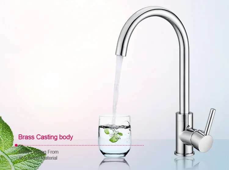 Long Neck Water Saving Tap Brass Body Kitchen Mixer Faucet - Buy ...