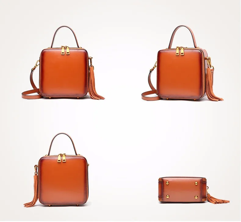 Fashion Genuine Leather Square Handbag Custom Hand Bags For Ladies ...