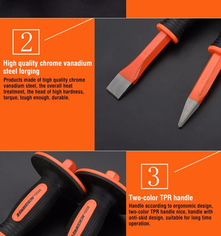 Professional Custom Flat Chisel V Shaped Hexagonal Forged Cold Moil ...