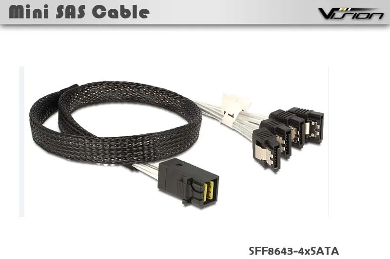 Cbl-sast-0591 Sas3 Cross-over Cable Sff-8643 Mini Sas Hd To 4 X Sata ...