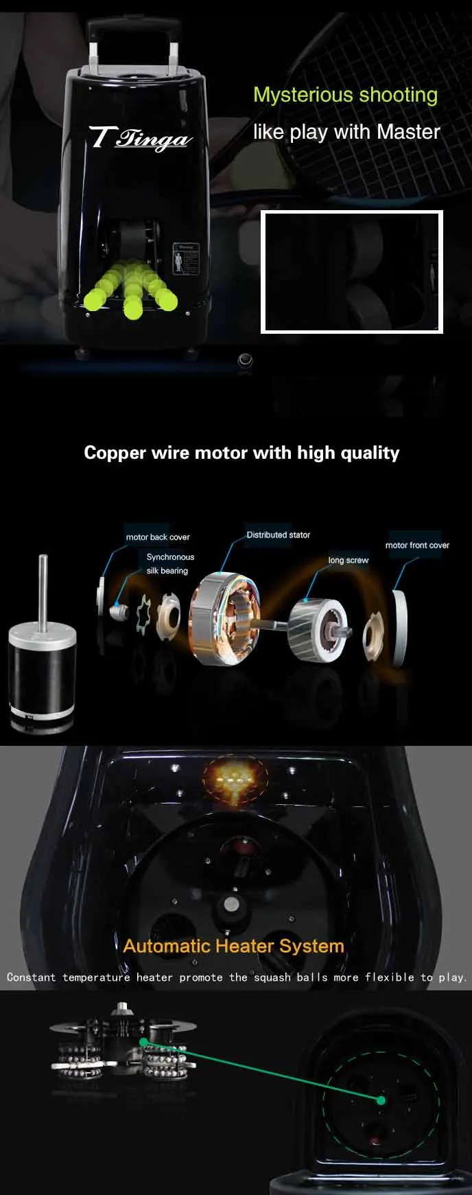 SIBOASI Model T336 Squash Ball Shooting Machine - Fast & Reliable