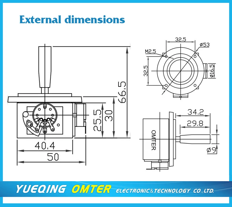 OM200A-M4-NO1 Joystick Rotary Potentiometer for Industrial Use