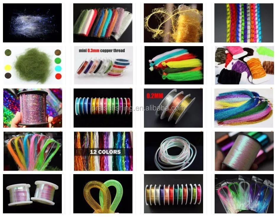 14 Colors Streamers Fibers Soft Kinky Synthetic Fly Tying Materials For ...