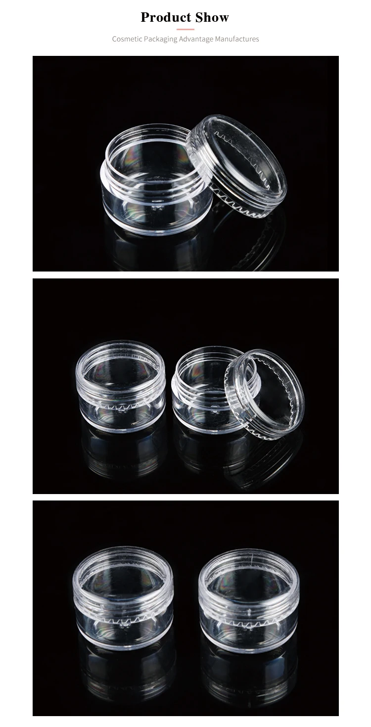 OEM Mini Plastic Jar 3ml Mini clear Cosmetic Jar for Cosmetic Samples ...