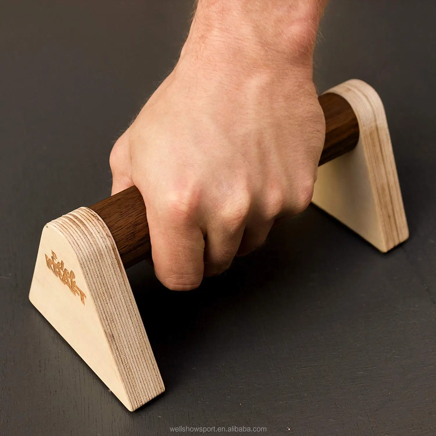 Wellshow Sport Push Up Handles For Press-ups Handstand Wooden ...