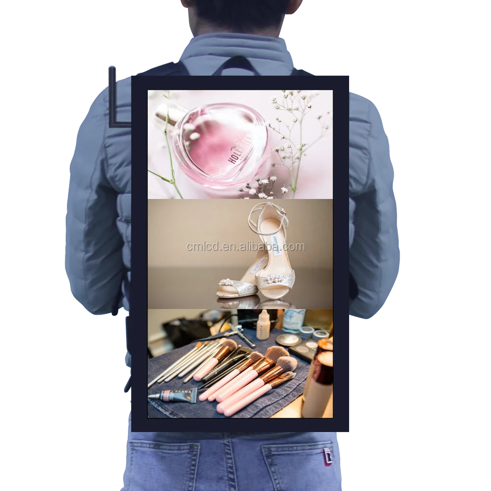 22 Inch Android Screen Full Hd Digital Lcd Play Backpack 1920*1080 ...