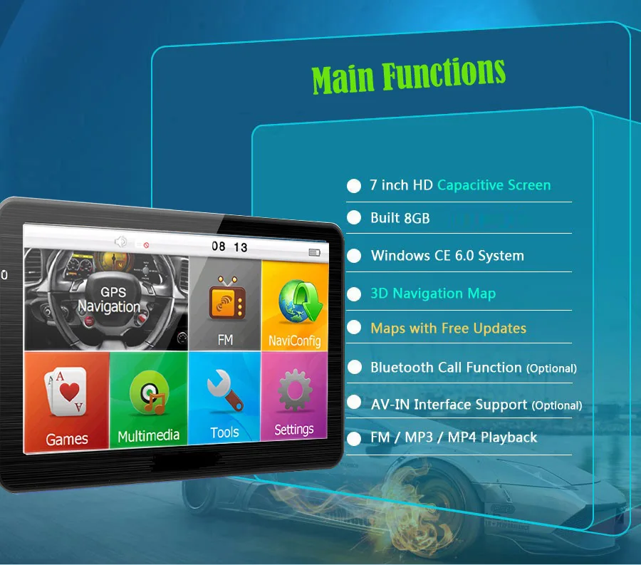 Mediatek Gps Navigator Capacitive Screen 7 Inch Navigation With 256mb ...