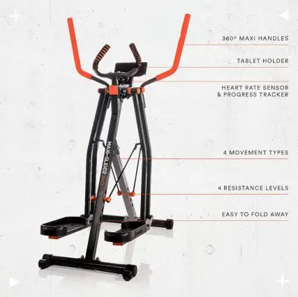 Air Walk Exercise Machine Trainer: Elliptical Glider with LCD Monitor ...