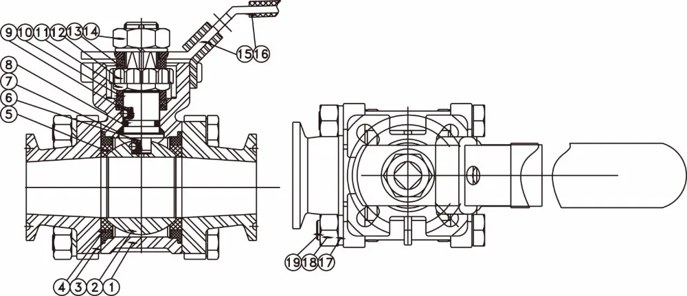 Dn40 Dn25 Dn30 Dn100 Ansi Jis Gb Din Ss 3pc Cf8m 316 Wcb Stainless ...