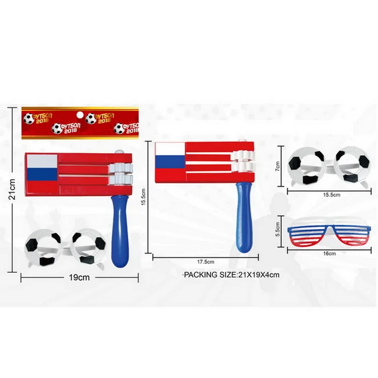 Sport Soccer Fans Cheer Plastic Rattle Noise Maker With Glasses - Buy ...