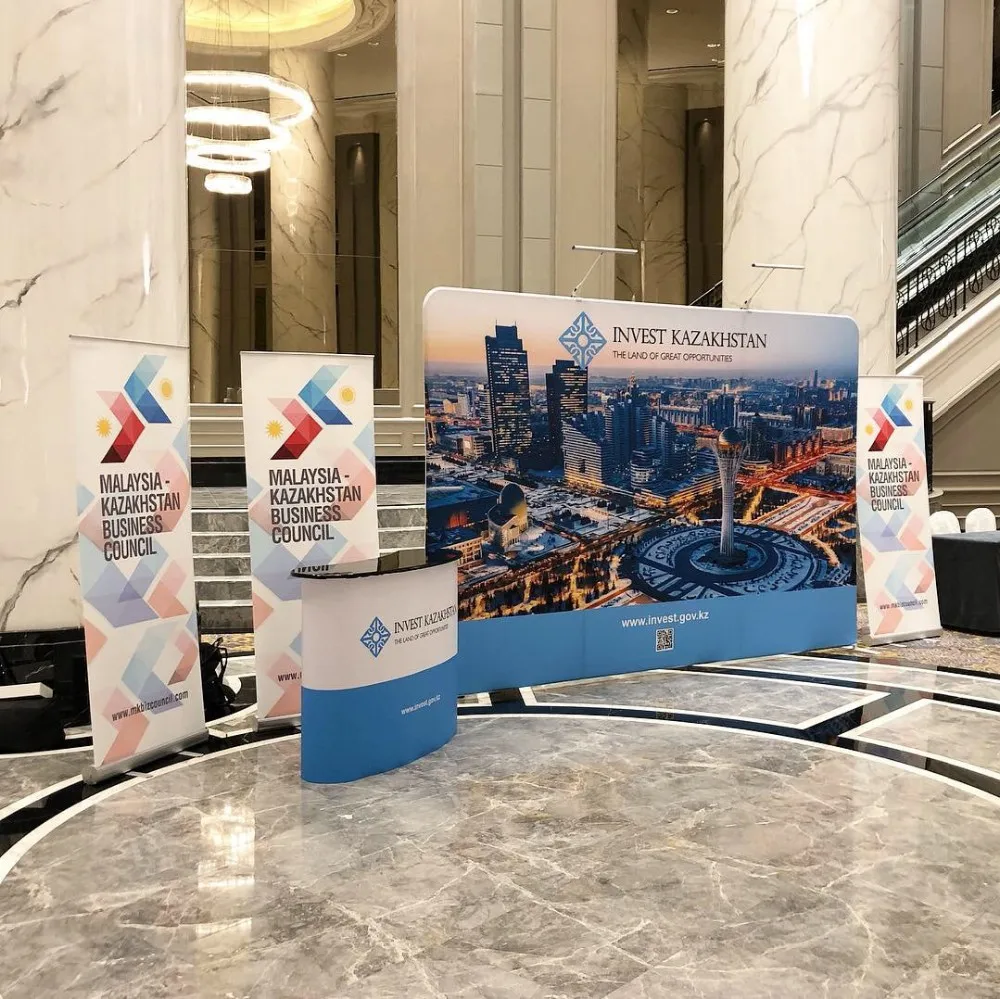 8ft 10ft 20ft Exhibition Backdrop Trade Show Roll Pull Up Pop Up ...